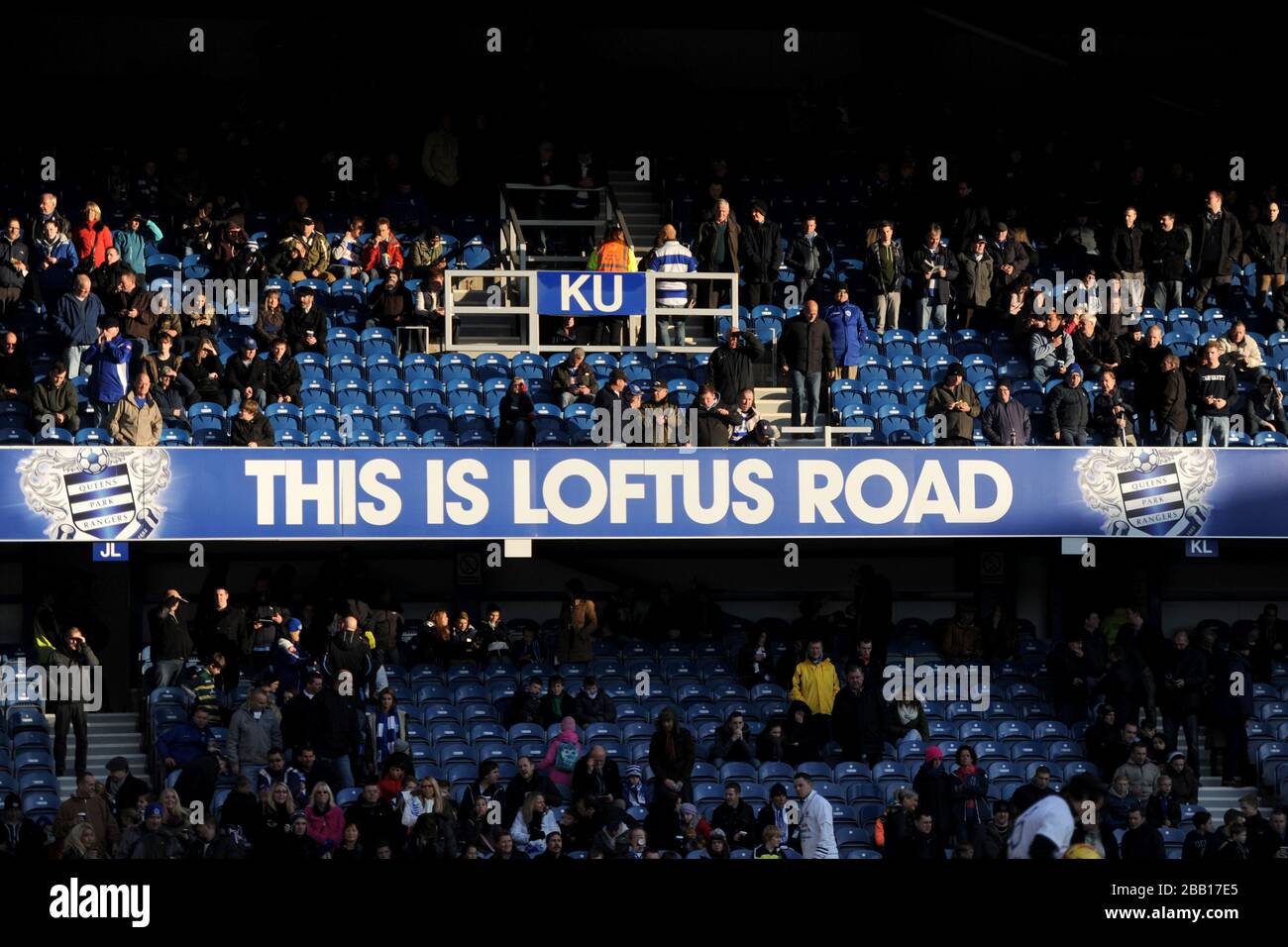 Queens Park Rangers fans in the stands Stock Photo - Alamy
