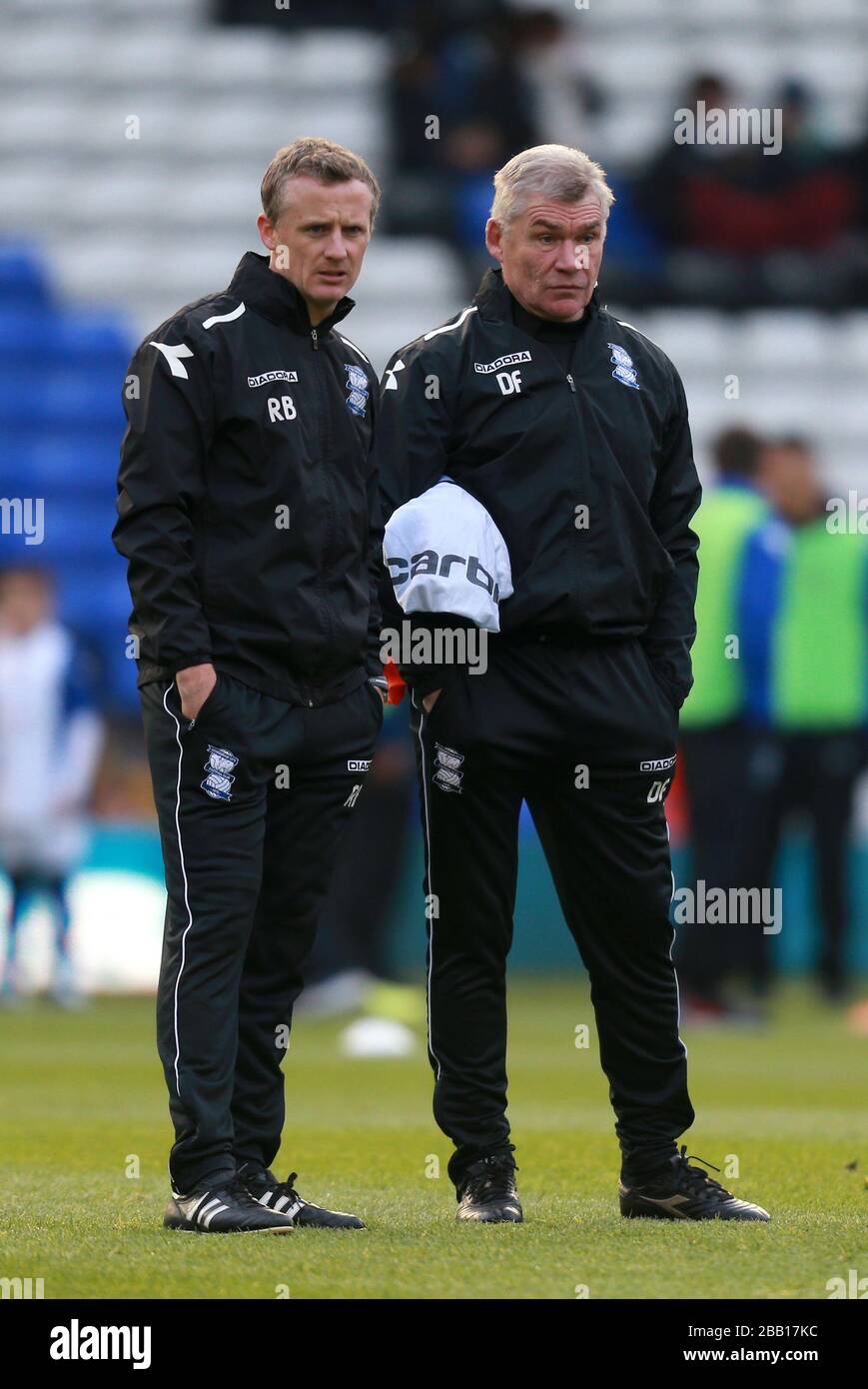 Birmingham City's development squad manager Richard Beale (left) and ...