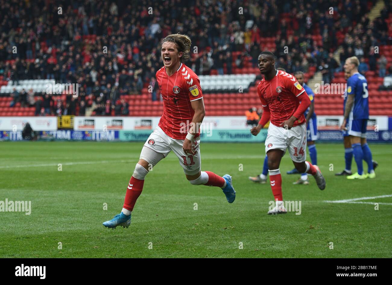 Charlton Athletic's Conor Gallagher celebrates scoring their first goal ...