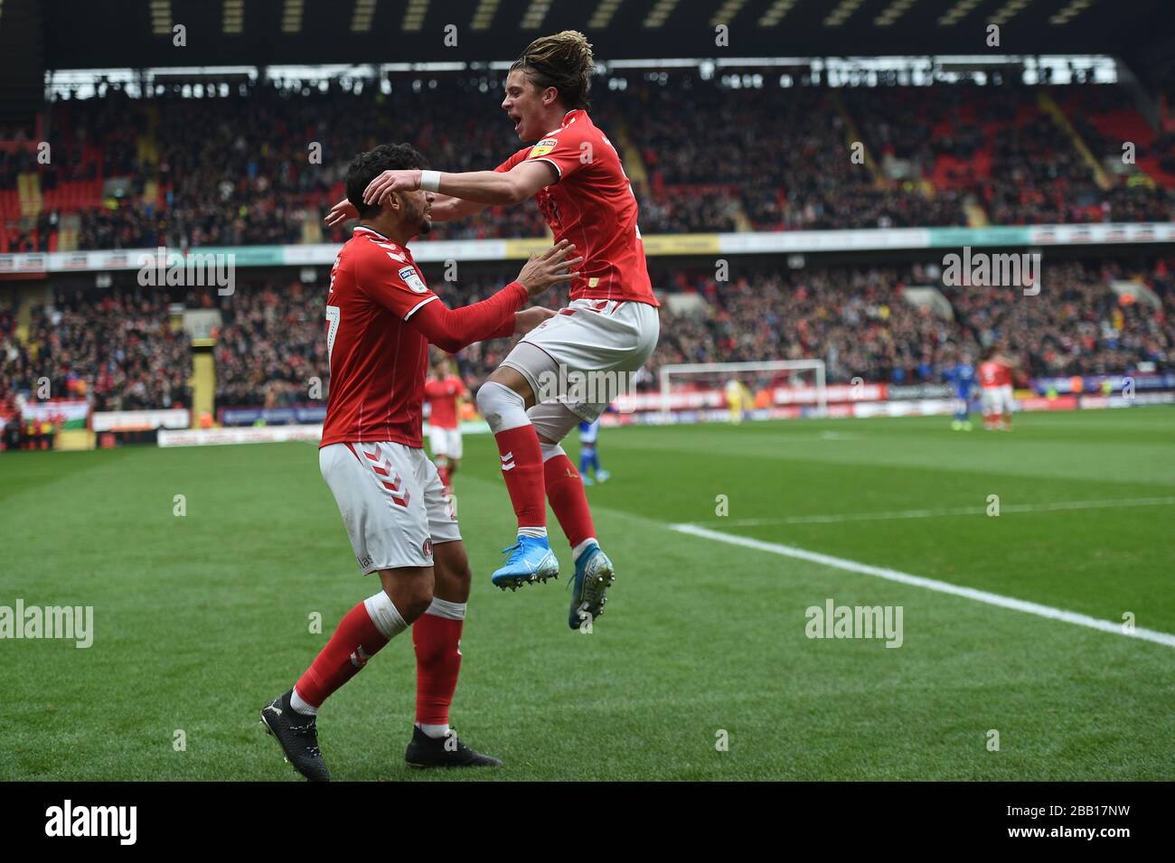 Charlton Athletic's Conor Gallagher celebrates scoring their first goal ...