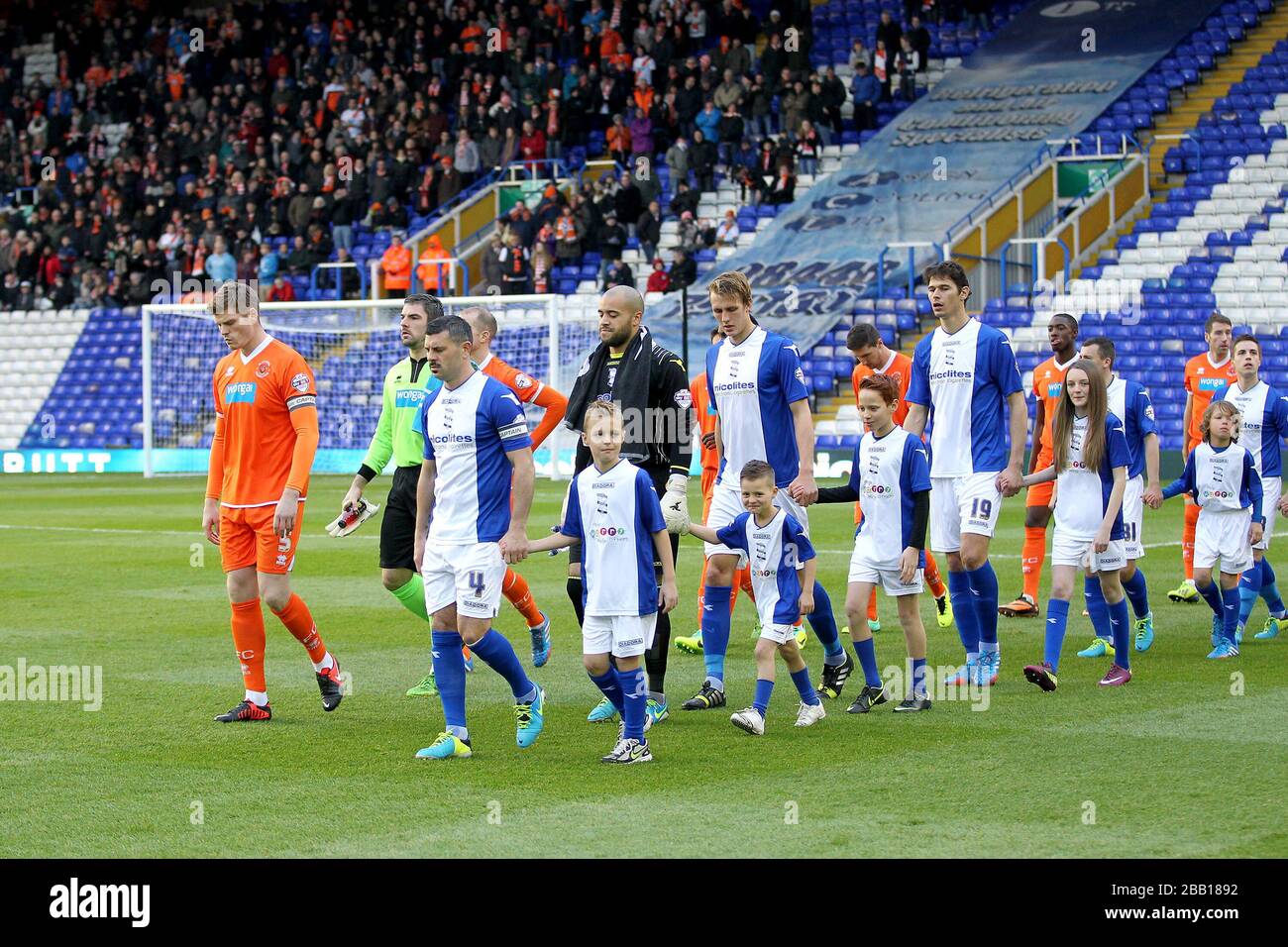 The two teams walk out before kick-off Stock Photo - Alamy
