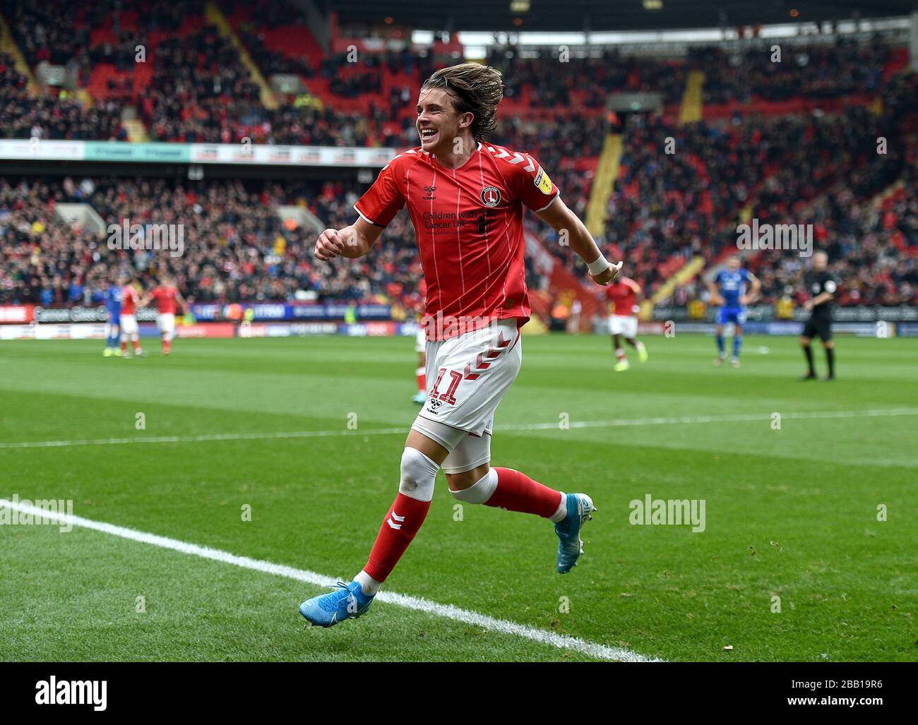 Charlton Athletic's Conor Gallagher celebrates scoring their first goal ...