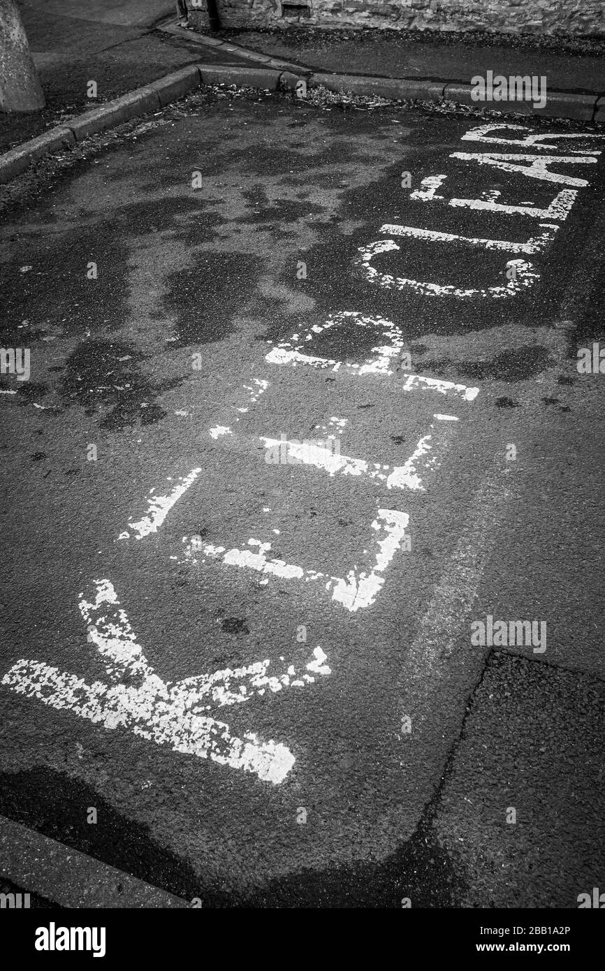 Keep Clear road marking on tarmac Stock Photo - Alamy