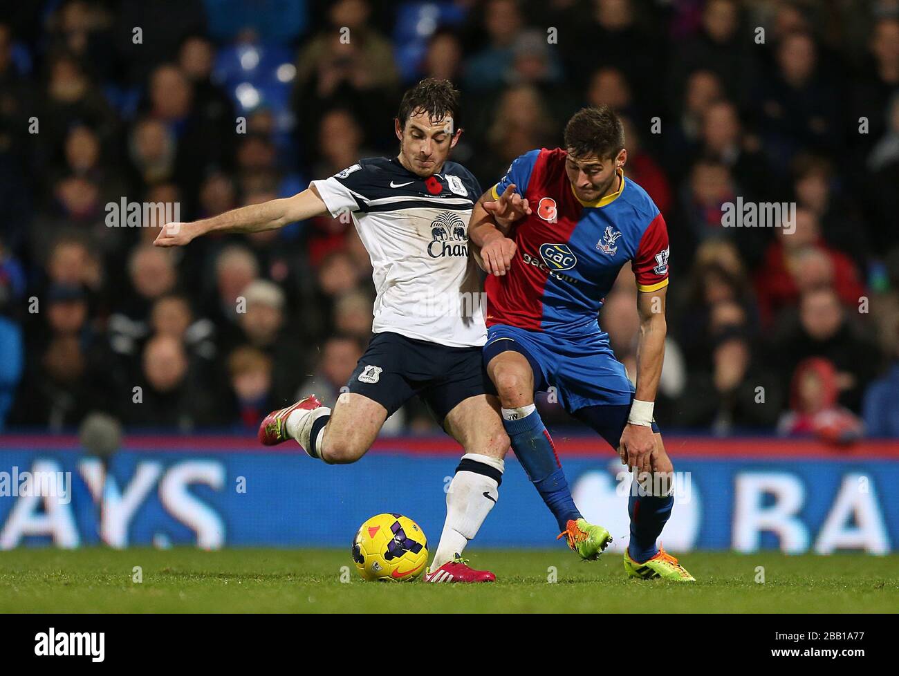 Everton's Leighton Baines (left) and Crystal Palace's Joel Ward (right ...
