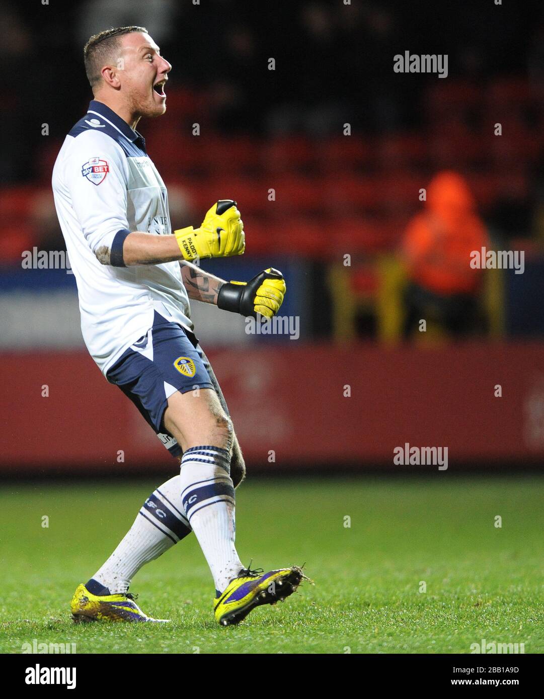Leeds United's Paddy Kenny celebrates his side's victory Stock Photo ...