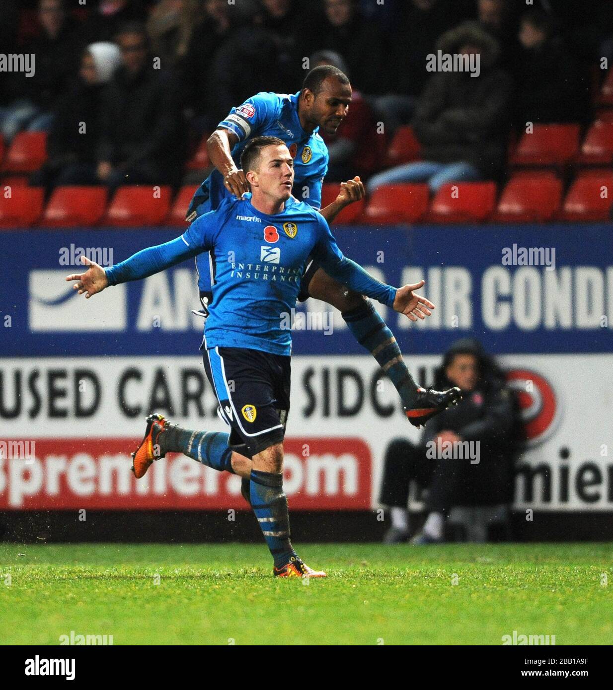 Leeds United's Ross McCormack (left) celebrates scoring their fourth ...