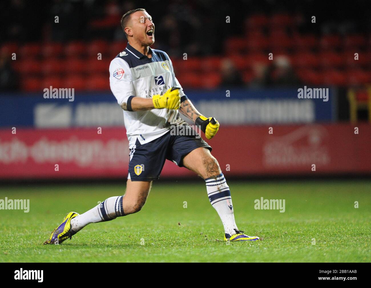 Leeds United's Paddy Kenny celebrates his side's victory Stock Photo ...