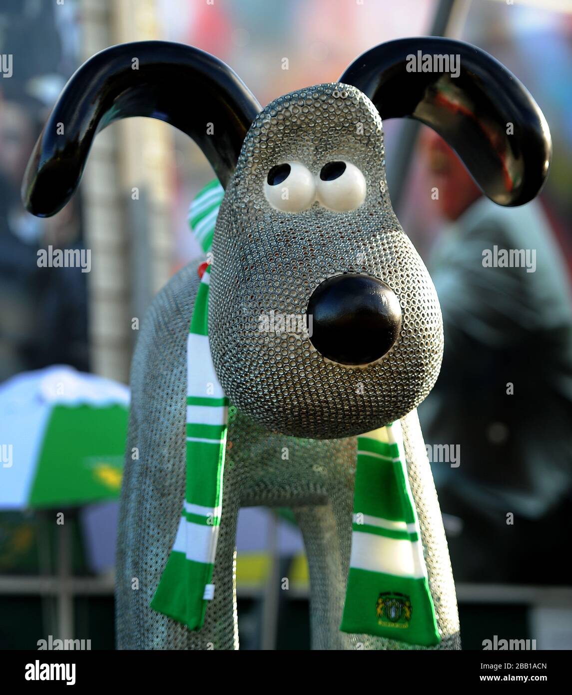 A Gromit Statue wearing a Yeovil Town scarf outside of Huish Park, home ...