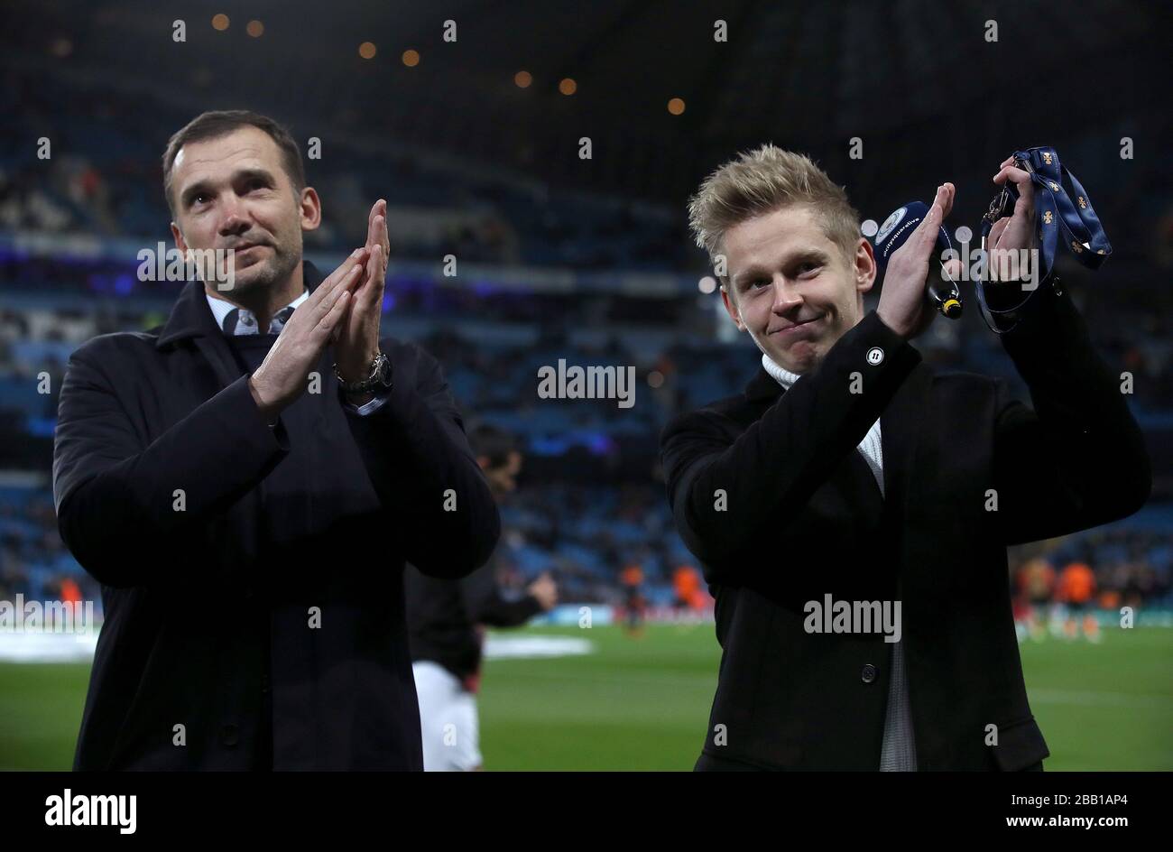 Ukraine national team manager Andriy Shevchenko (left) with Manchester ...