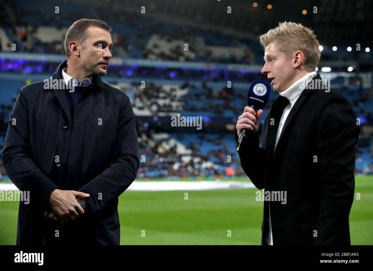 Ukraine national team manager Andriy Shevchenko (left) with Manchester ...