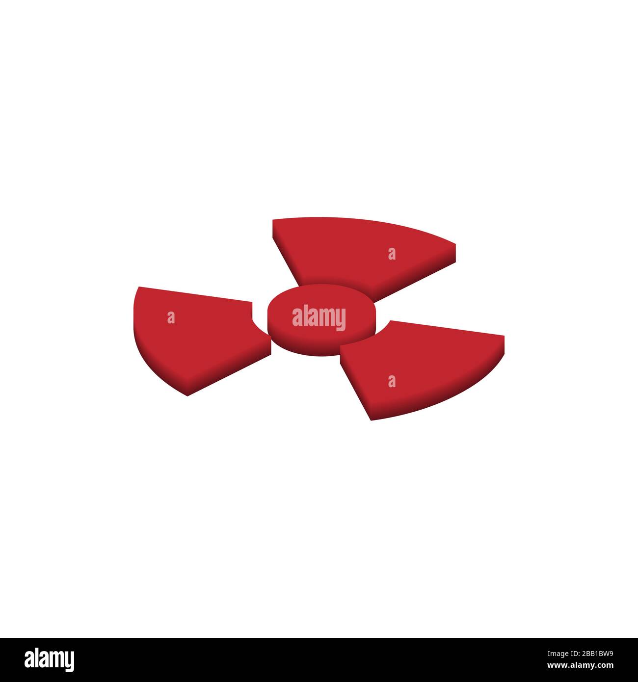 Red Isometric Radioactive icon isolated on white background ...