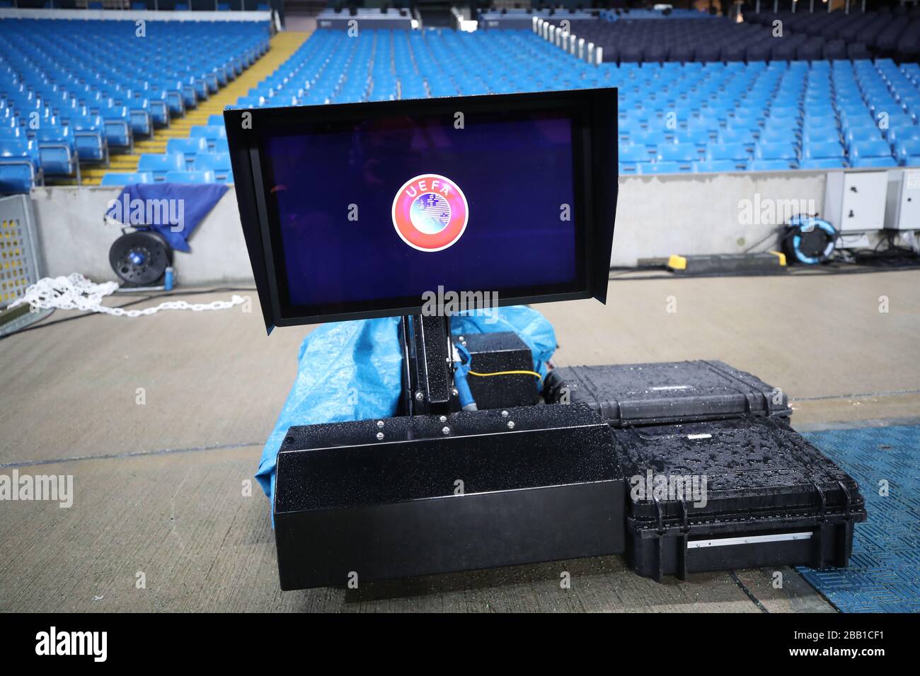 UEFA VAR screen pitch side Stock Photo - Alamy