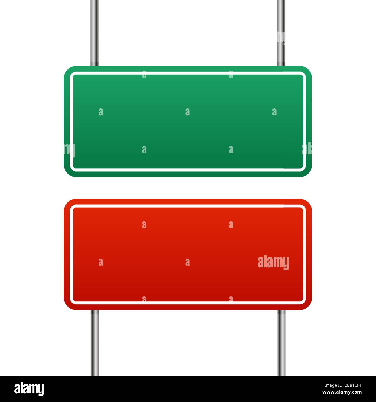 Image of a realistic blank green and red highway sign isolated on white ...
