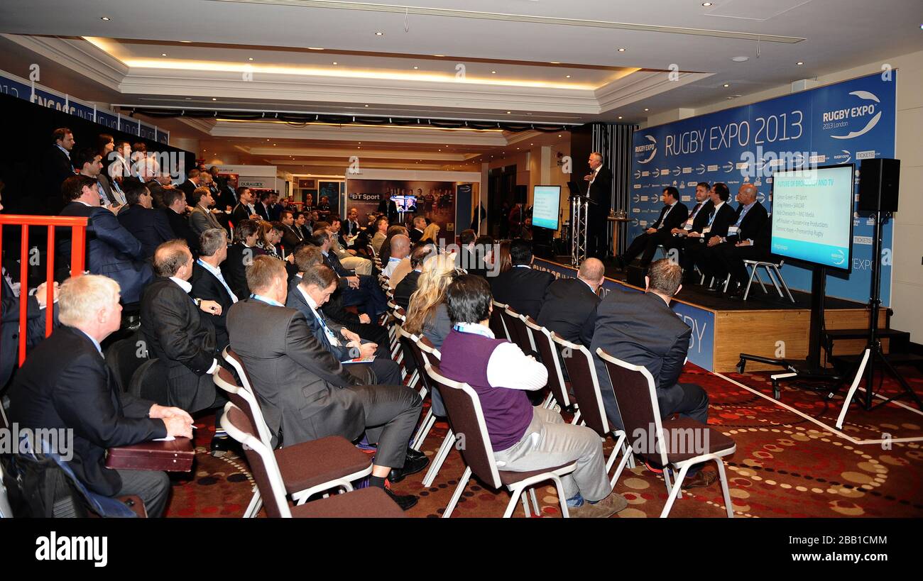 Nick Mullins of BT Sport introducing the plenery on the Future of ...