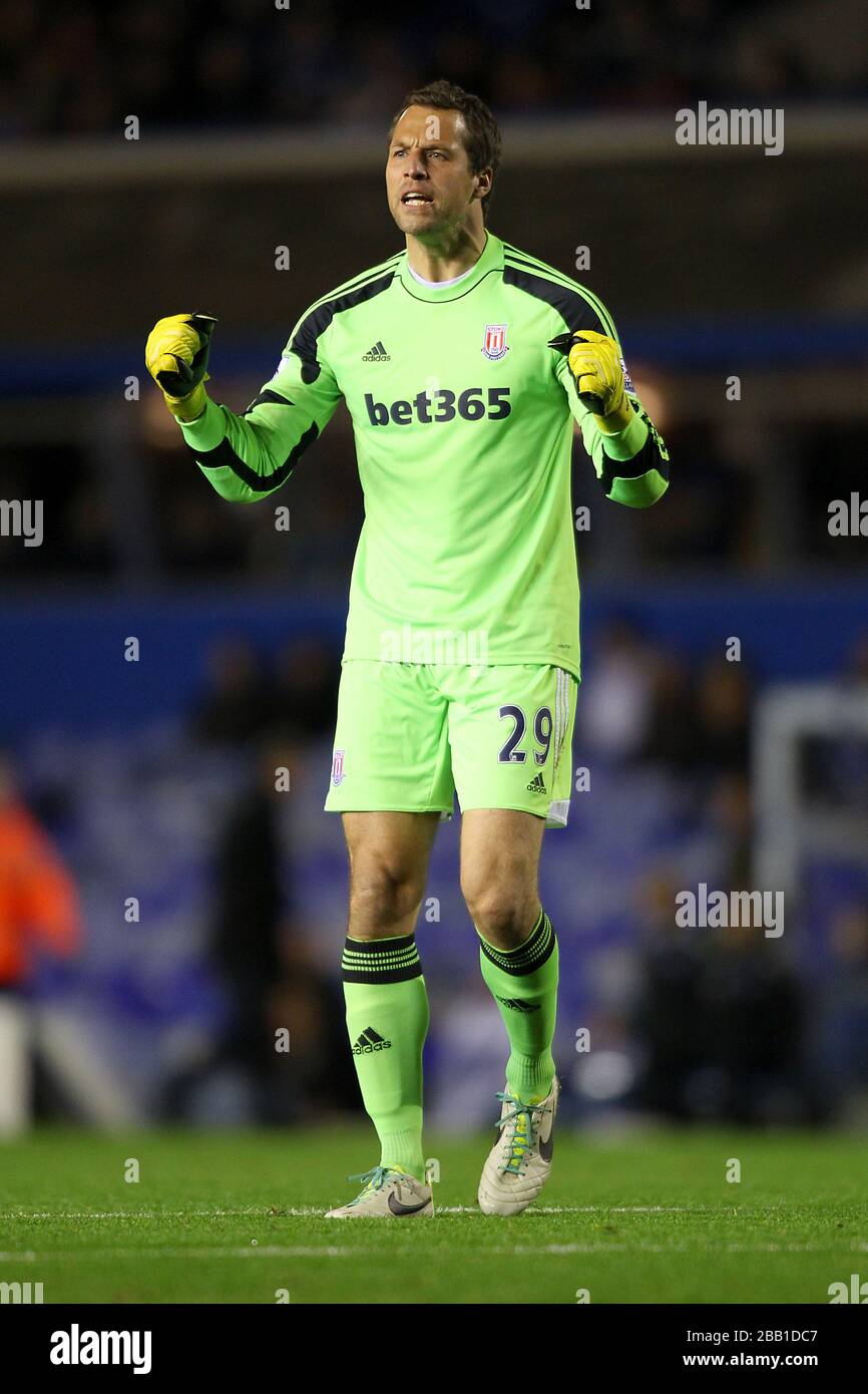 Goalkeeper Thomas Sorensen, Stoke City Stock Photo - Alamy