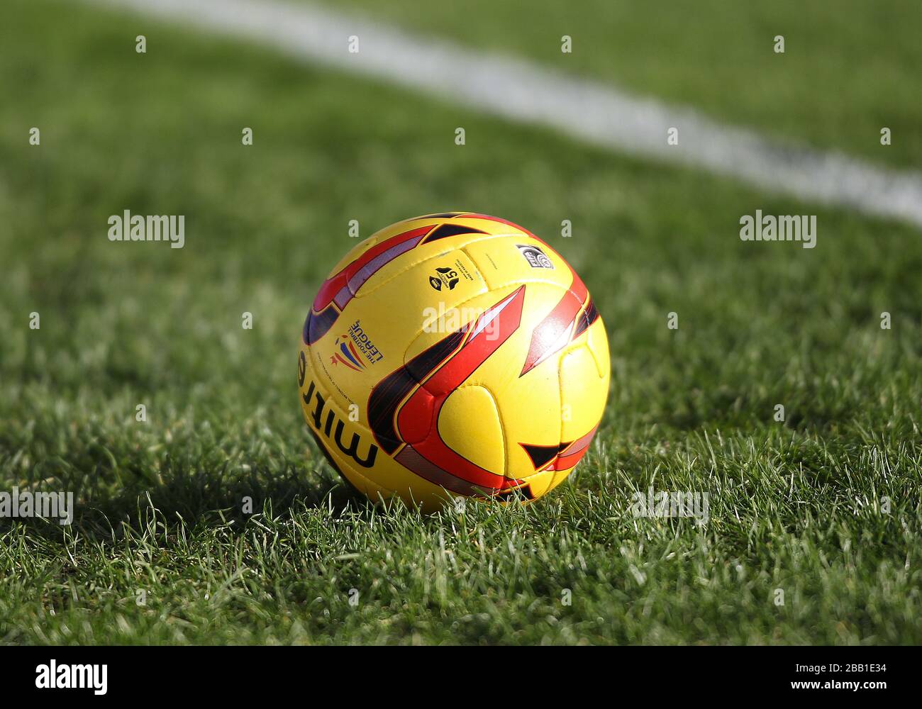 Yellow Mitre ball in use during the Birmingham City and Charlton ...