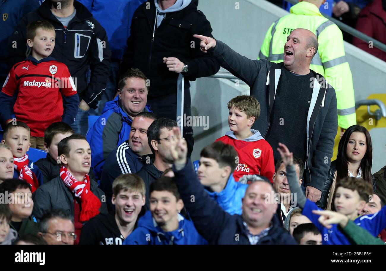 Cardiff fans in the stands hi-res stock photography and images - Alamy
