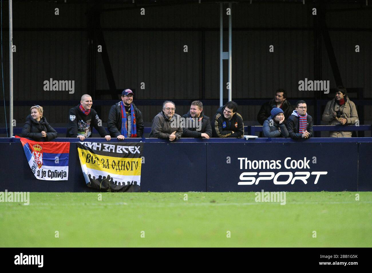 Cska moscow fans cheer on side stands hi-res stock photography and ...