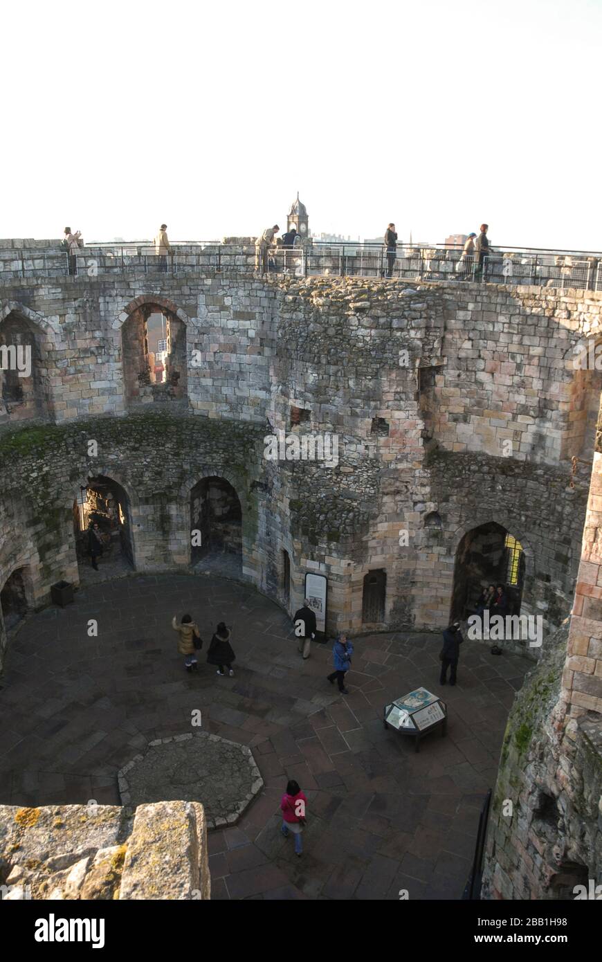 The ground and visitors entrance from the battlements of Clifford's ...