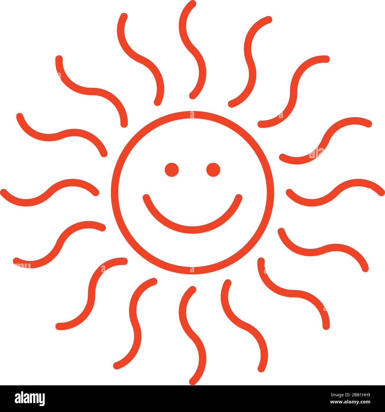 Flat sun smile Icon. Summer pictogram. Sunlight symbol. Stock Vector ...