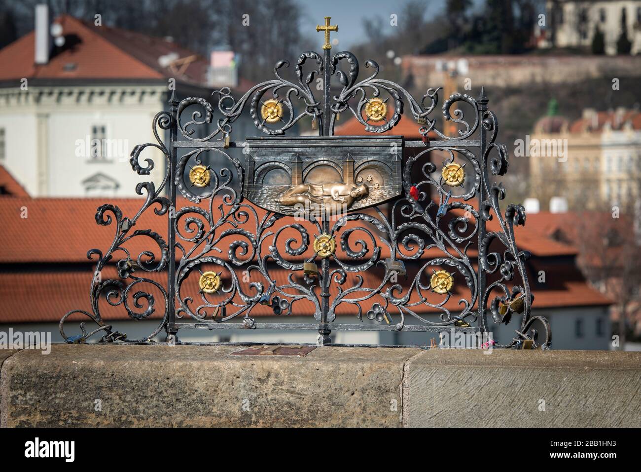 Place where touch makes wishes come true on the Charles Bridge, small ...