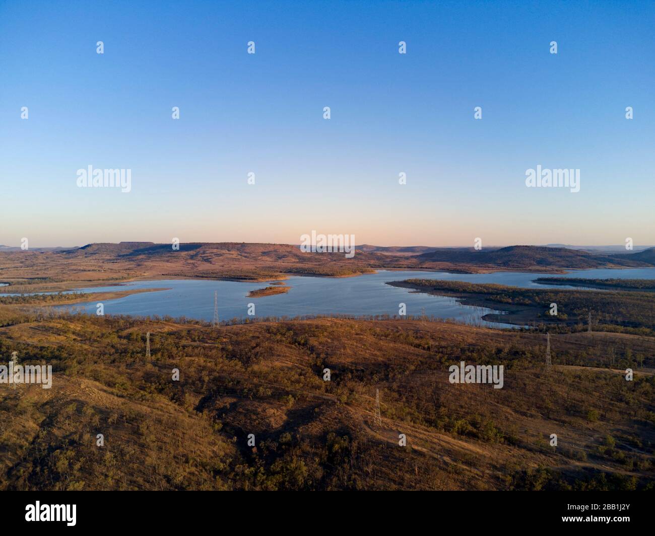 Aerial of Callide 2 a coal fired power station which generates up to 23 ...