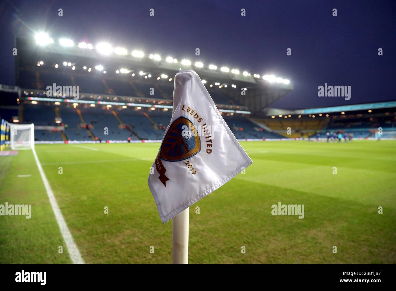 Leeds United branded corner flag at Elland Road Stock Photo - Alamy