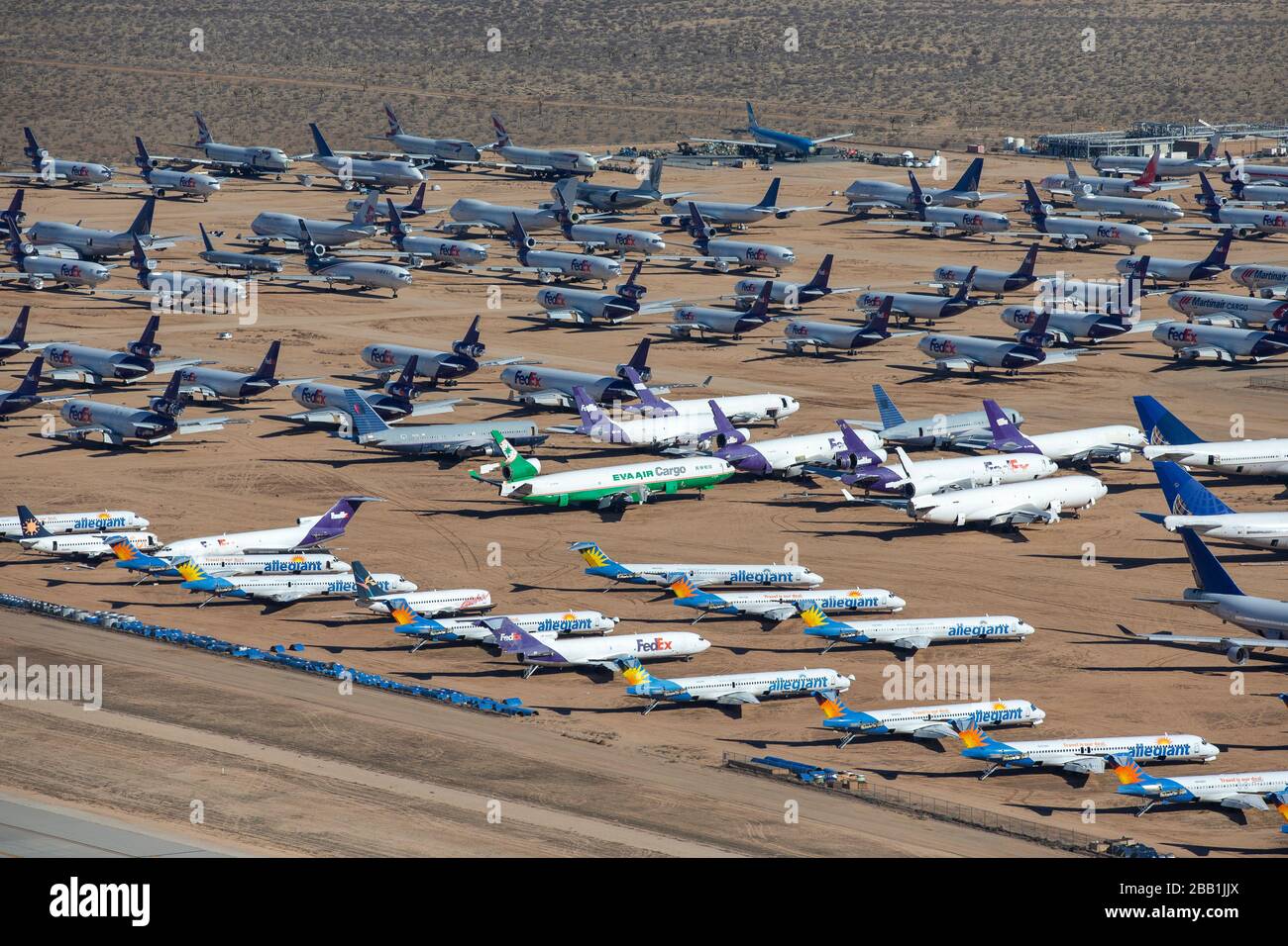 Former passenger and cargo aircraft are seen stored at Southern ...