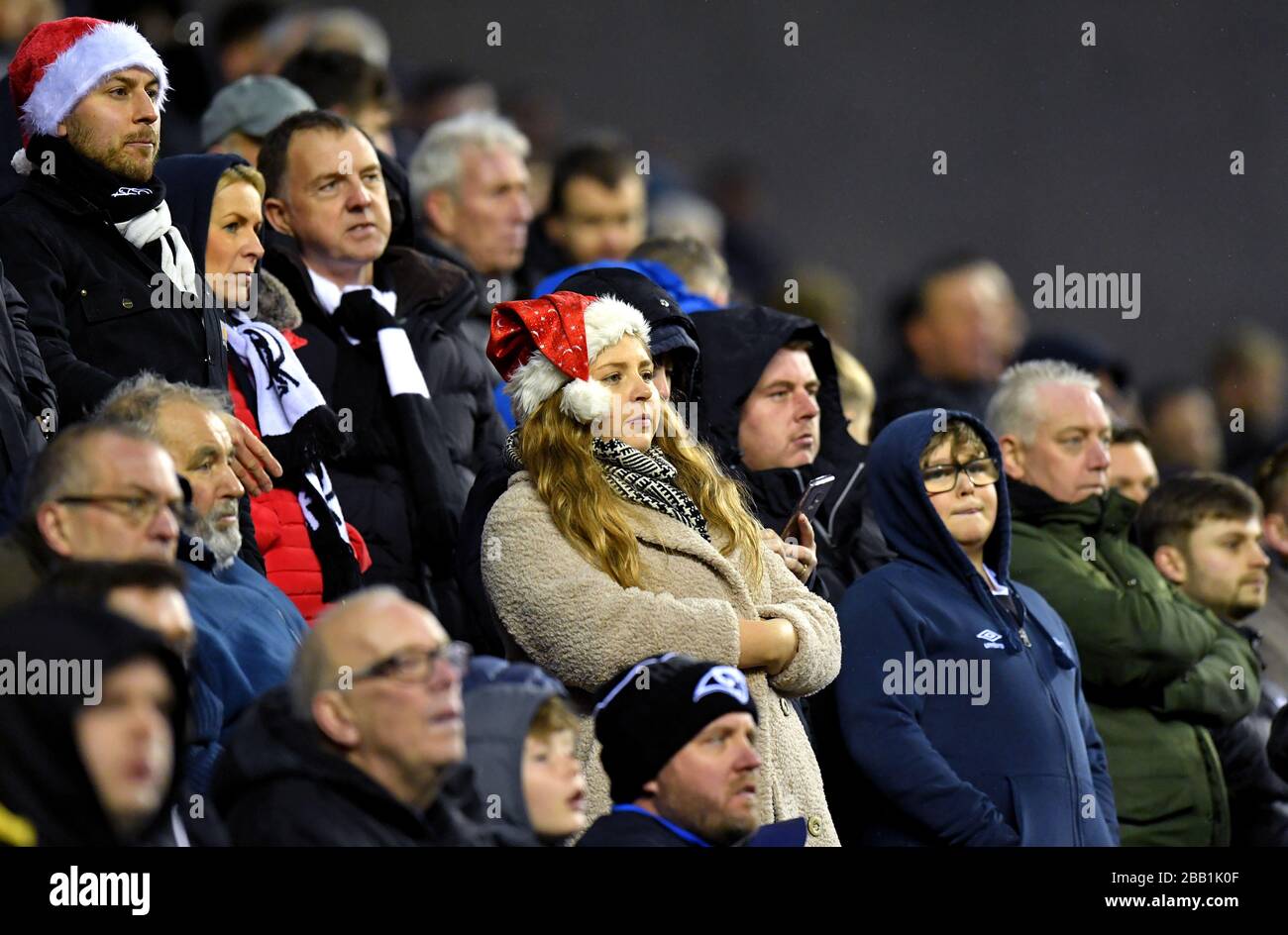 Derby County fans in the stands watch the match action Stock Photo - Alamy