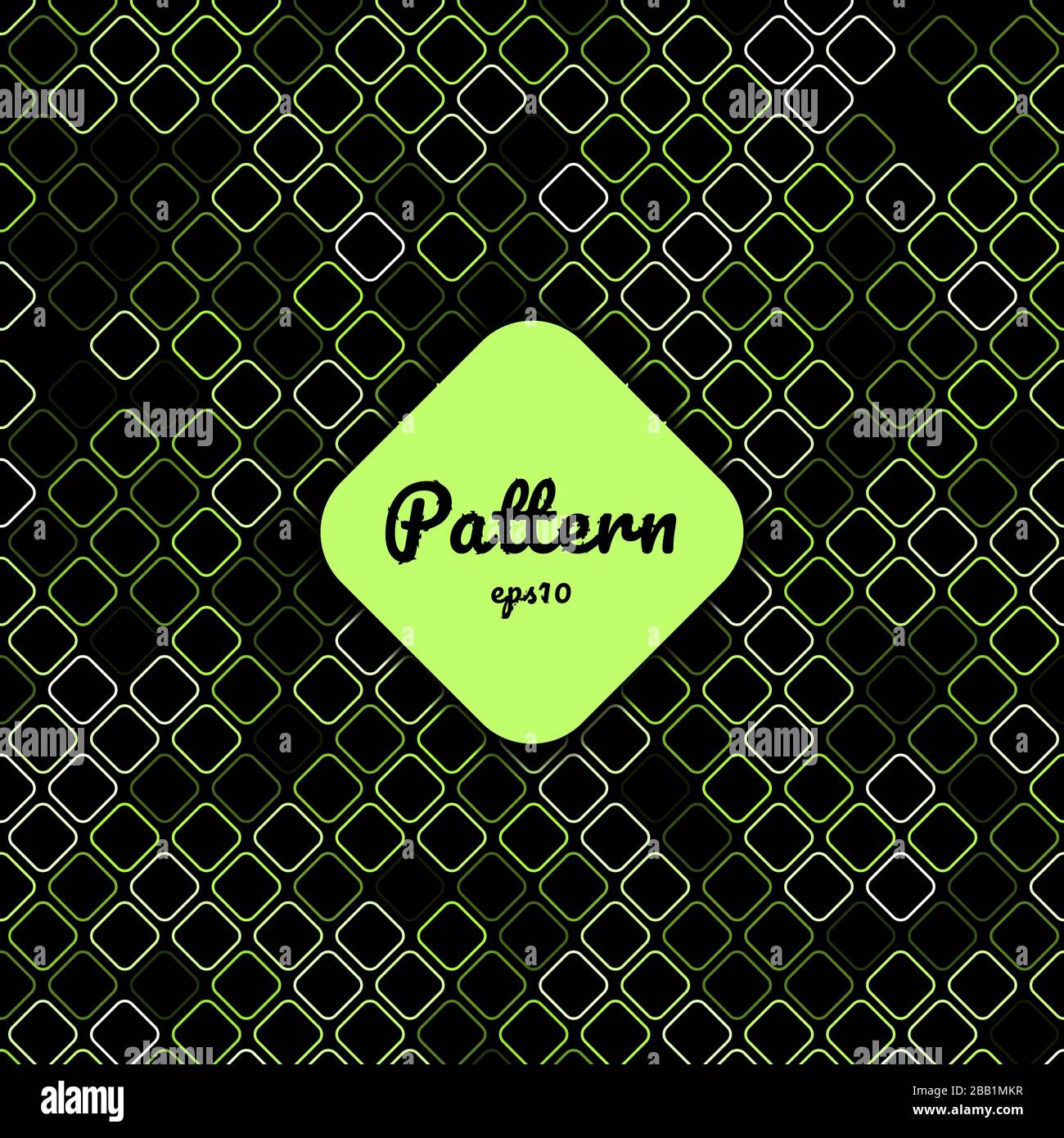 Abstract green geometric square border rounded corner creative pattern ...