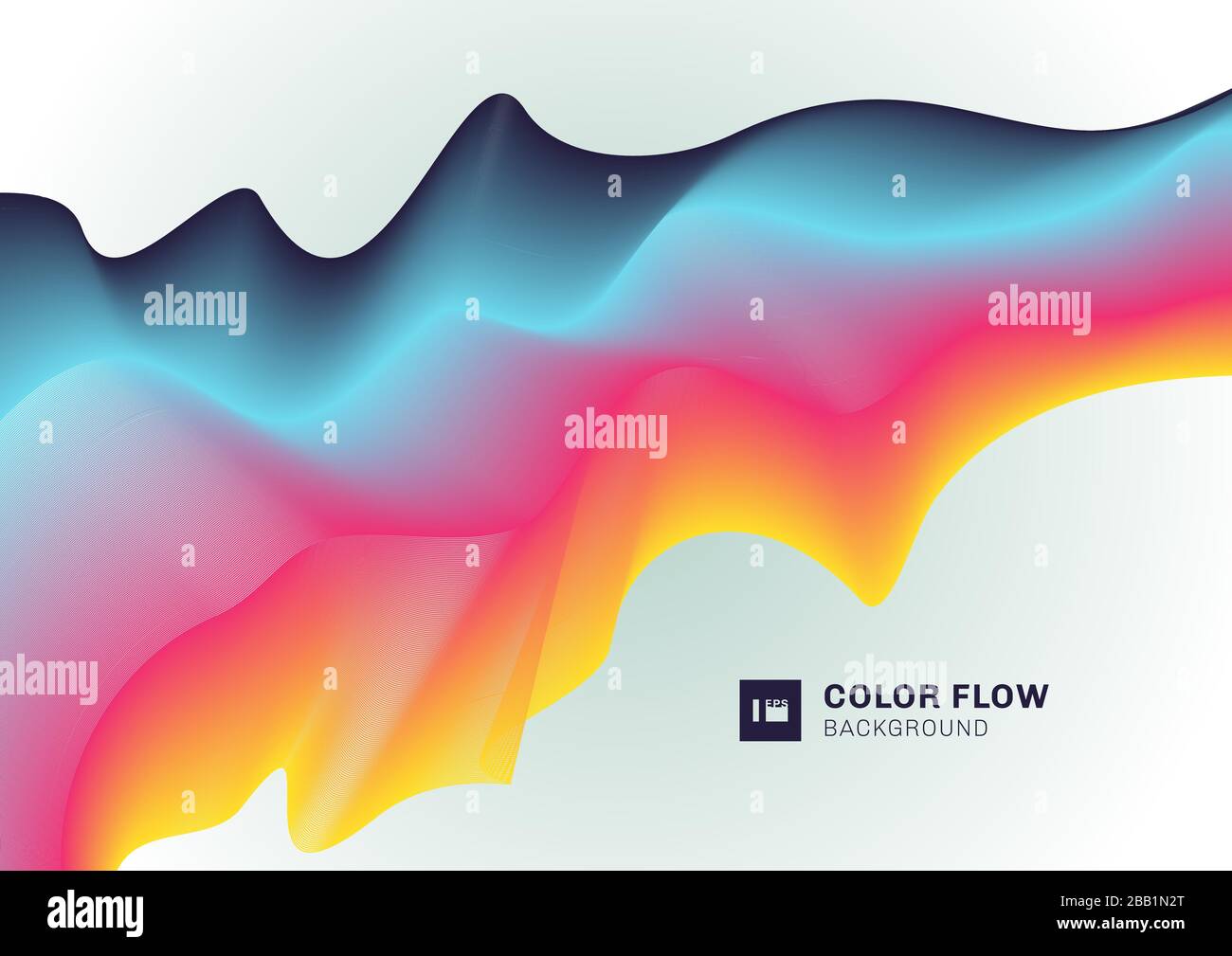 Abstract modern colorful fluid line gradient flowing shape on white ...