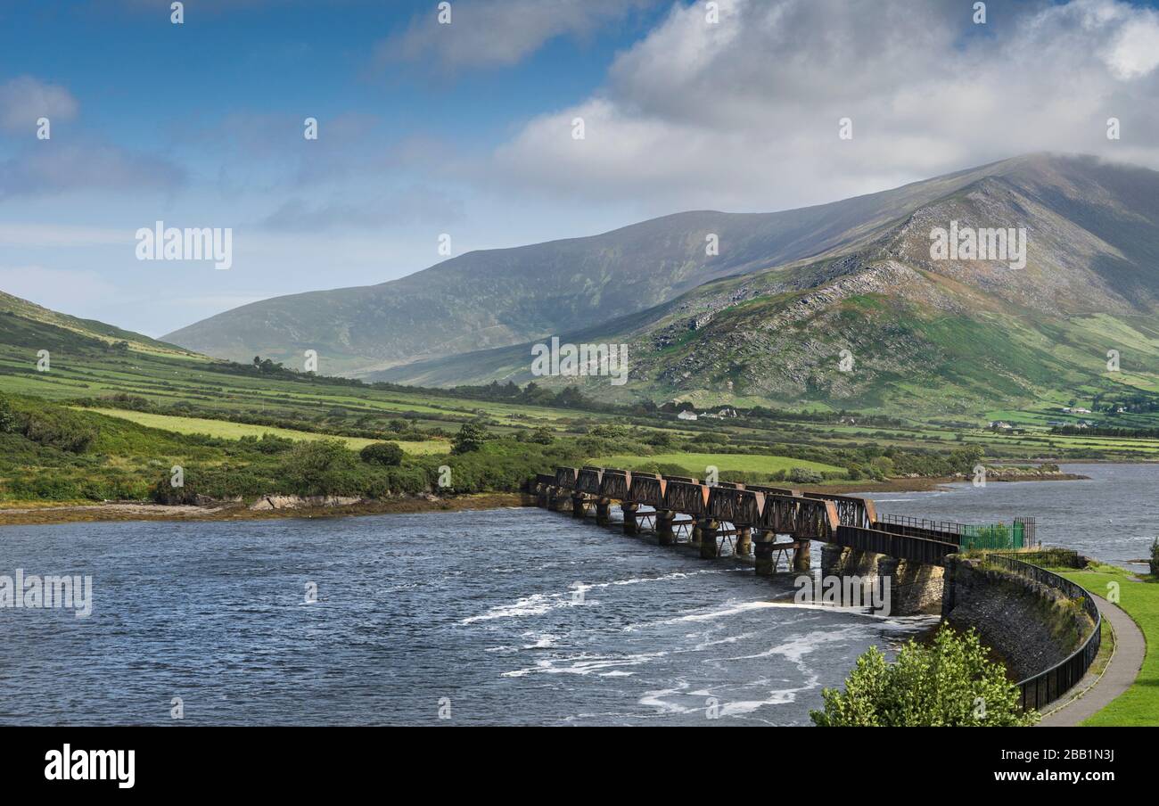 Irish rural landscape near the village of Cahersiveen in southern ...
