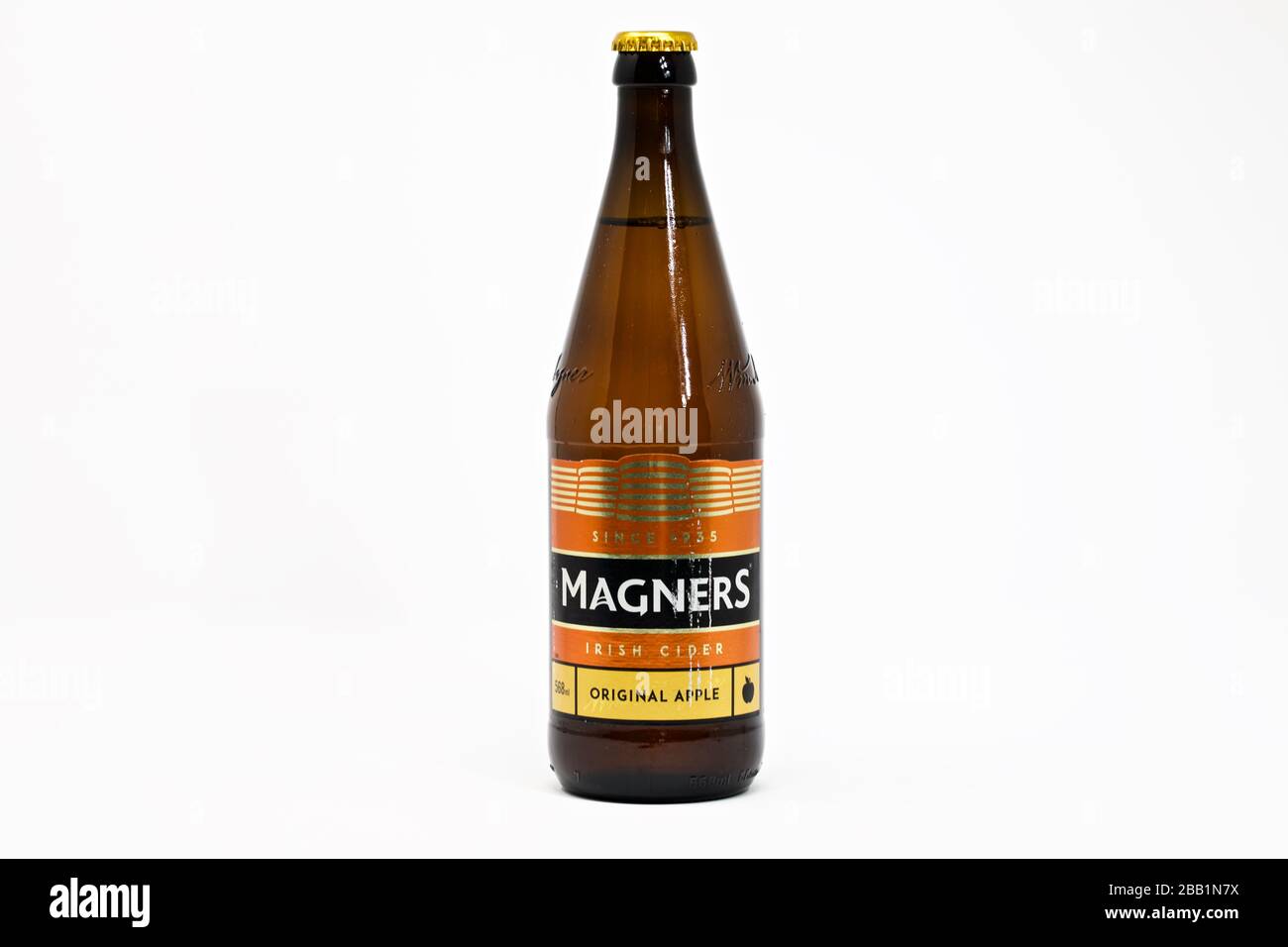 Bottle of Magners Irish Cider on a white background Stock Photo - Alamy