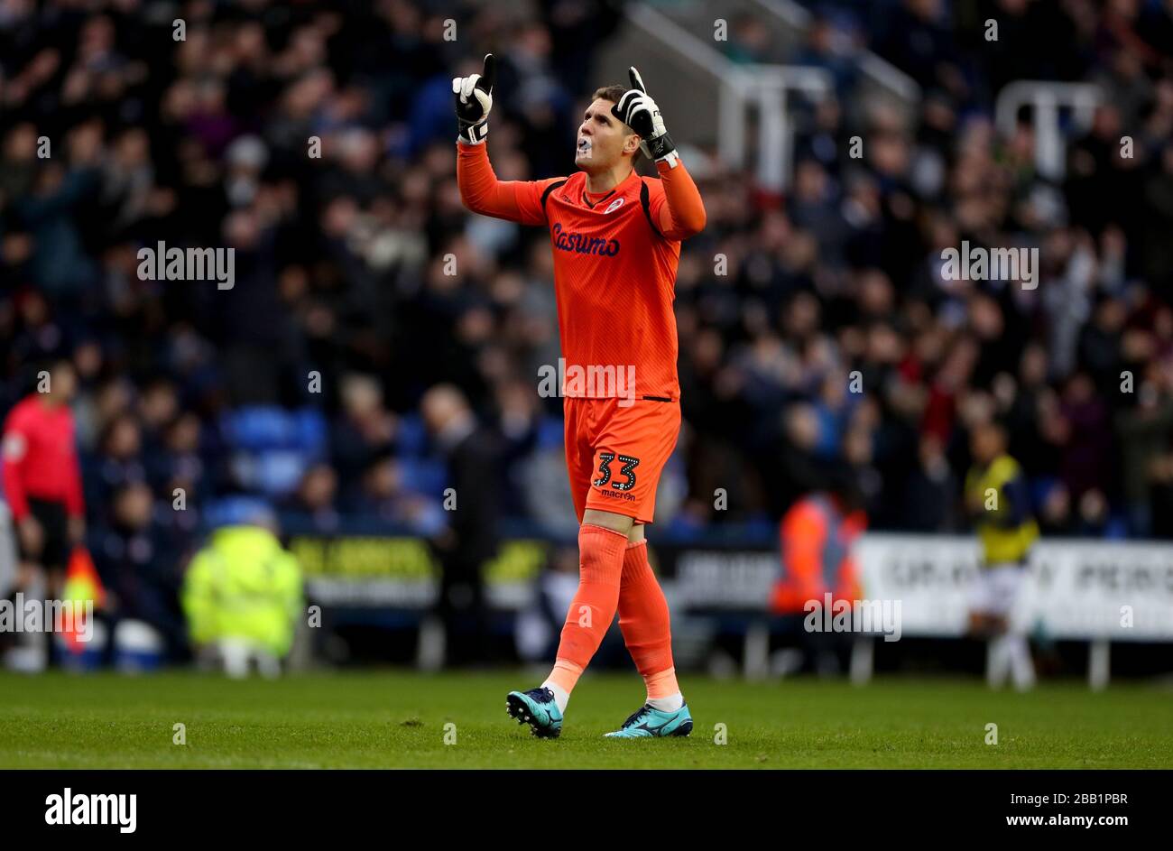 Reading goalkeeper Rafael Cabral Barbosa celebrates after his side ...