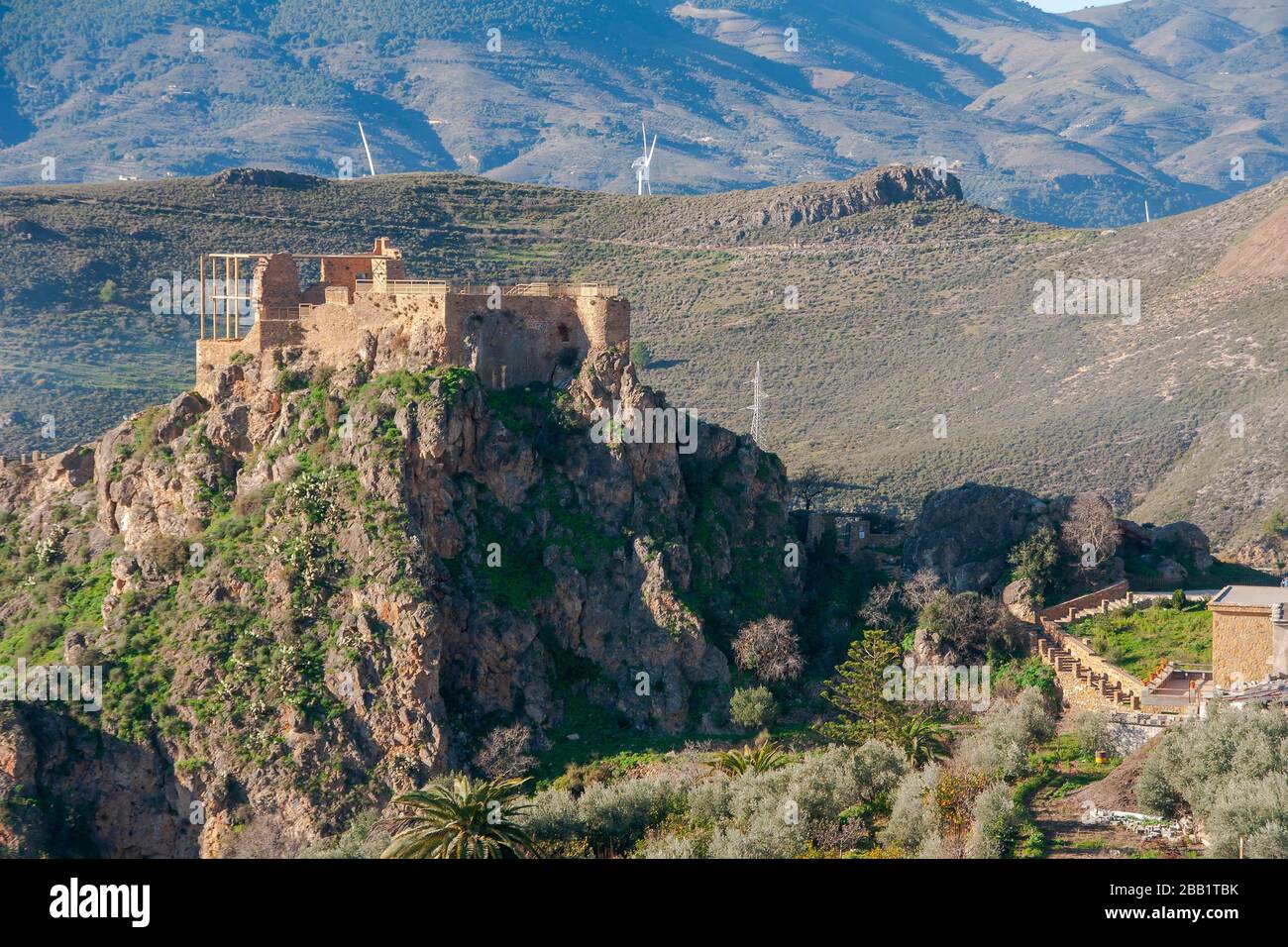 Ancient Moorish castle in the municipality of Lanjaron in the province ...