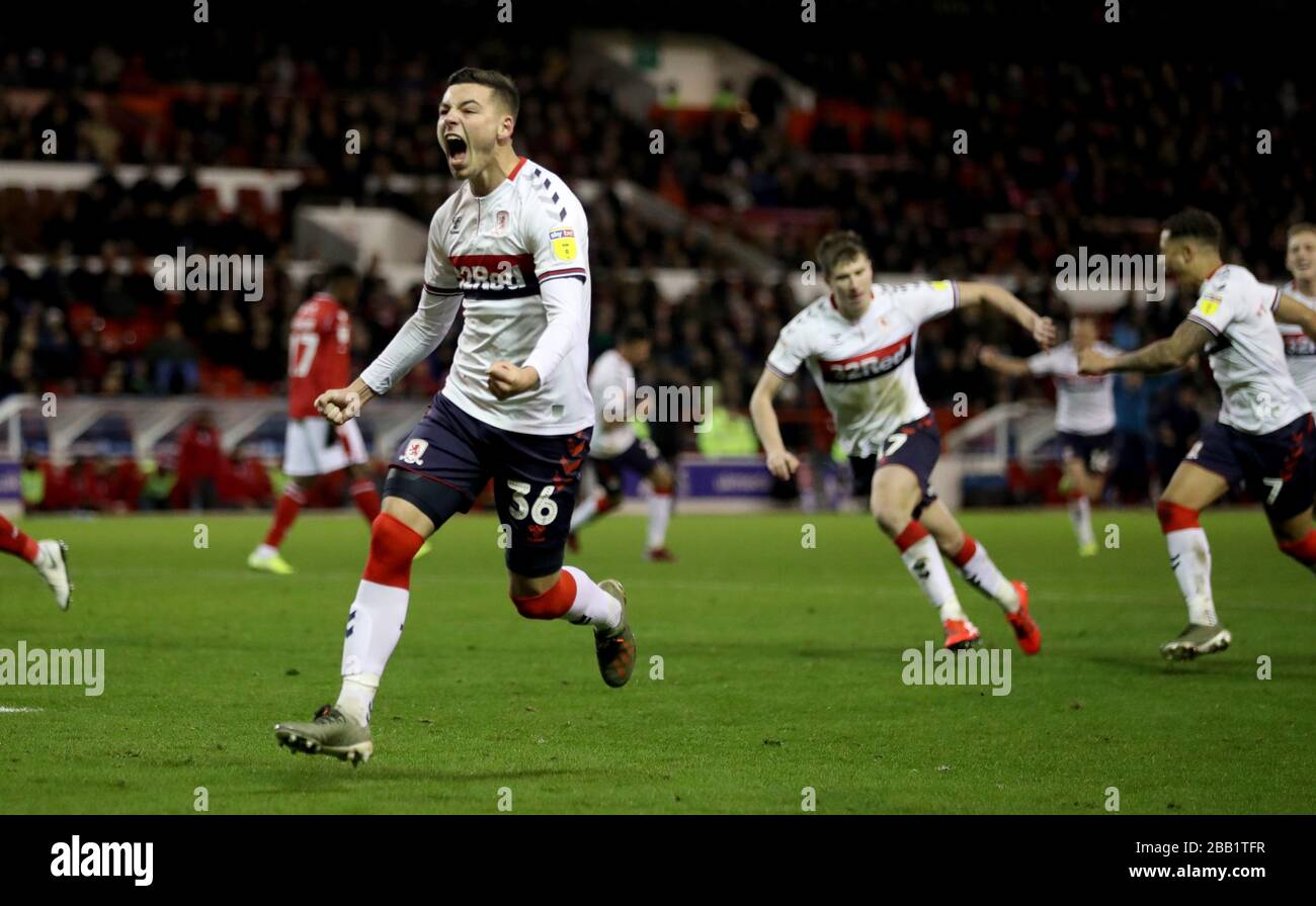 Middlesbrough's Stephen Walker celebrateshis side's first goal of the ...