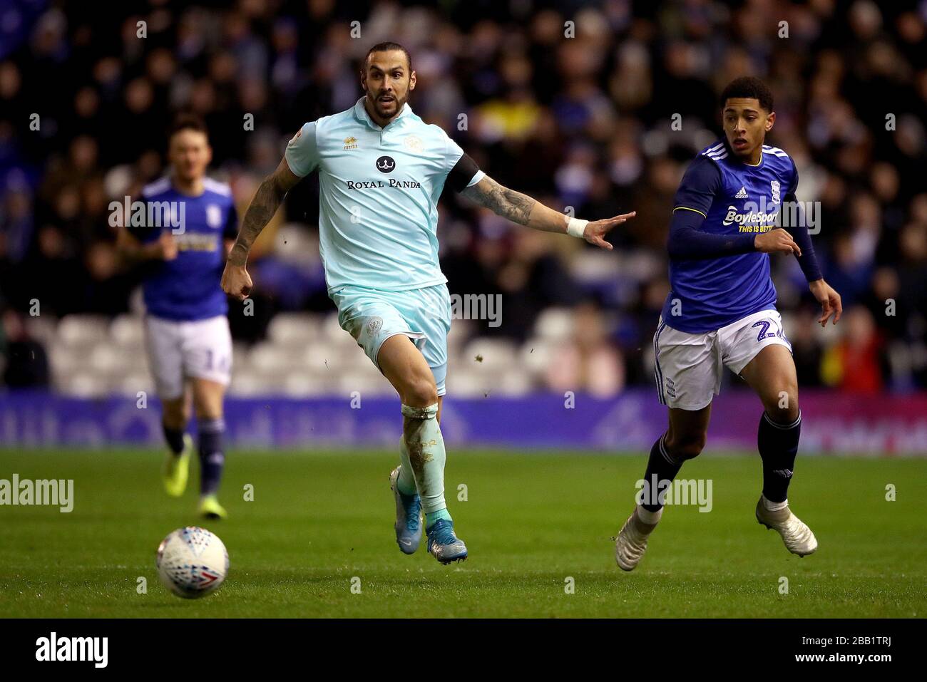 Queens Park Rangers' Geoff Cameron (left) and Birmingham City's Jude ...