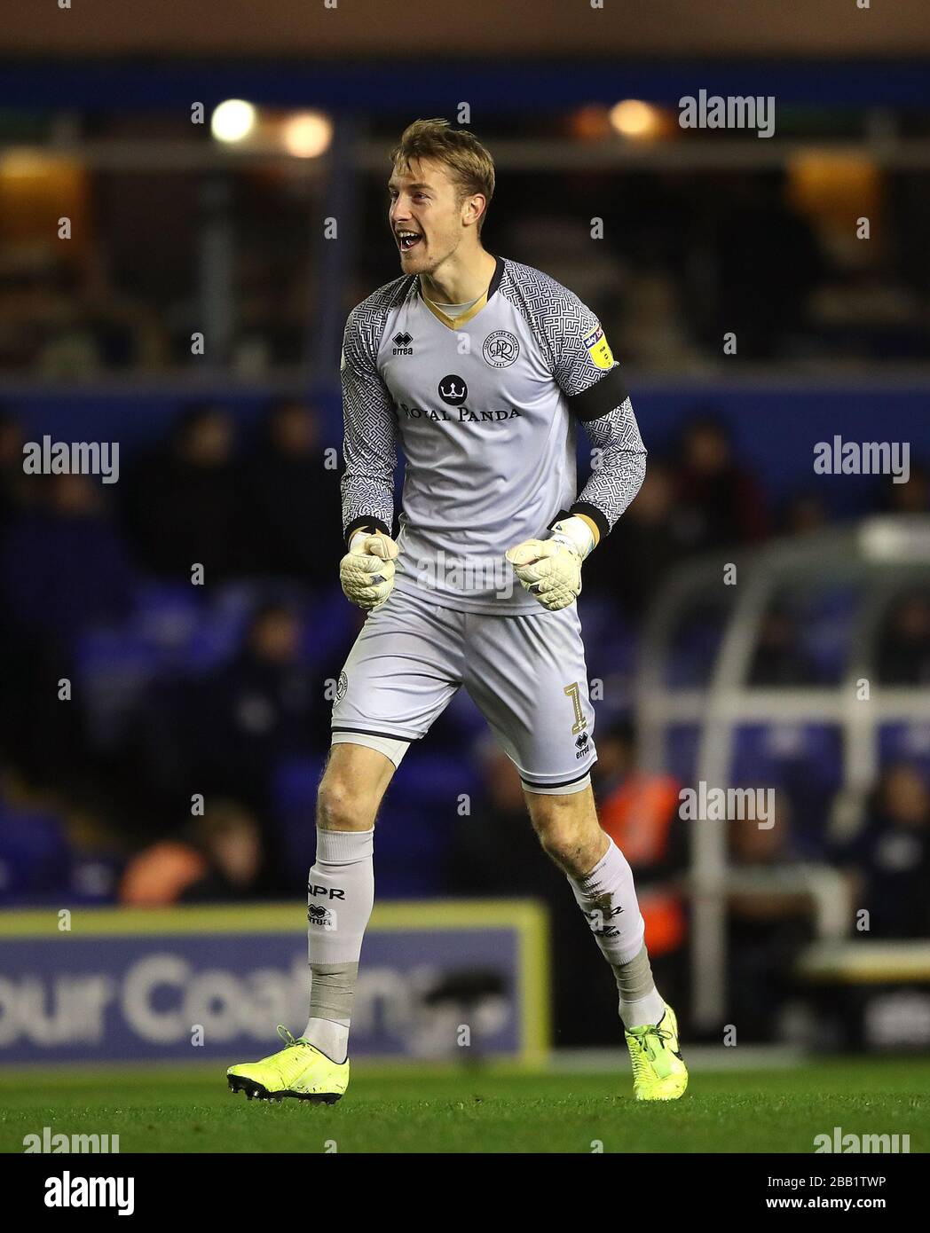 Queens Park Rangers goalkeeper Joe Lumley celebrates his side's first ...