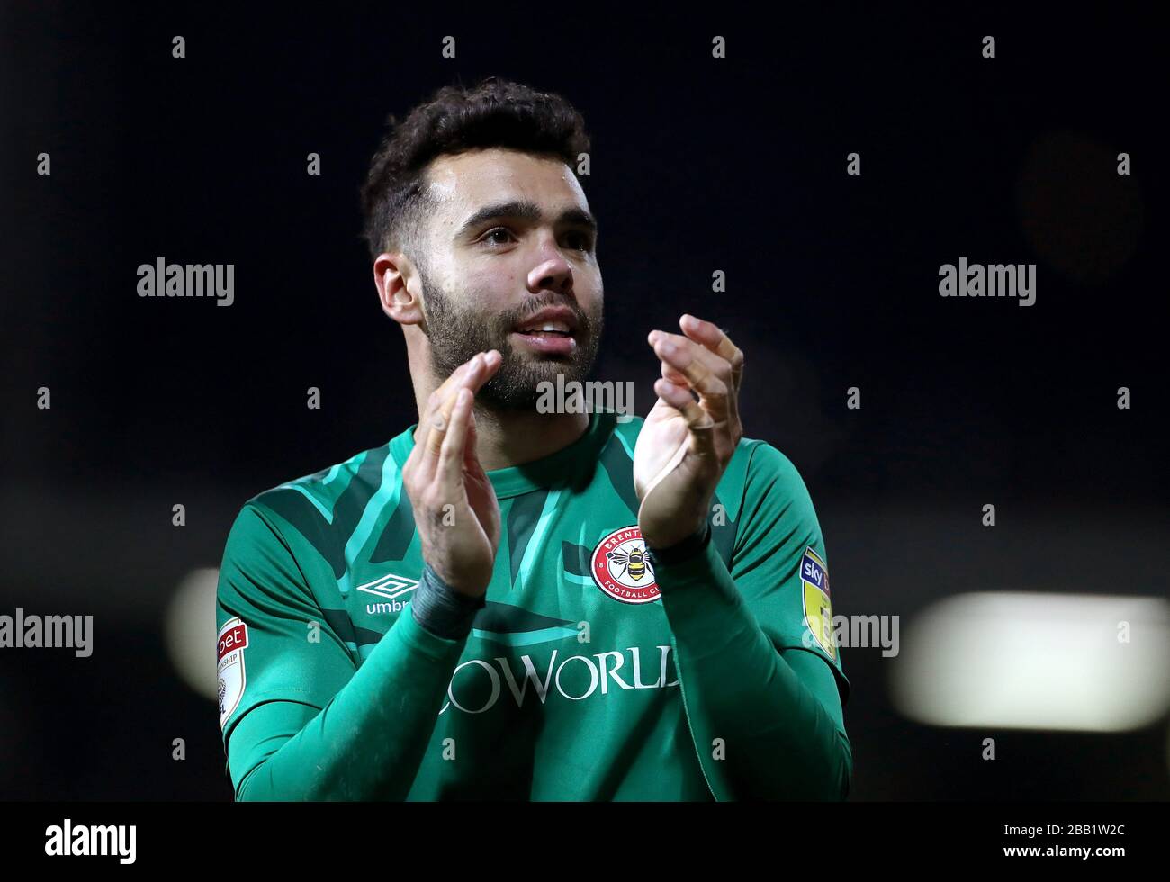 Brentford goalkeeper David Raya Martin applauds the fans after the game ...