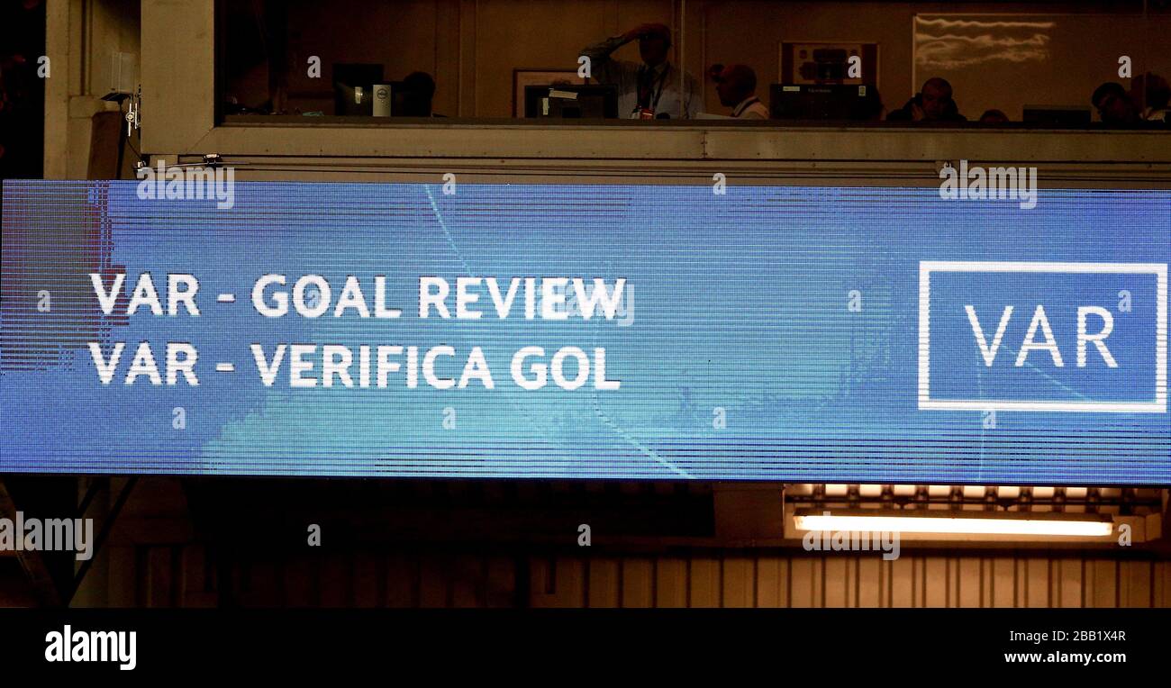 The VAR checks the goal Stock Photo - Alamy