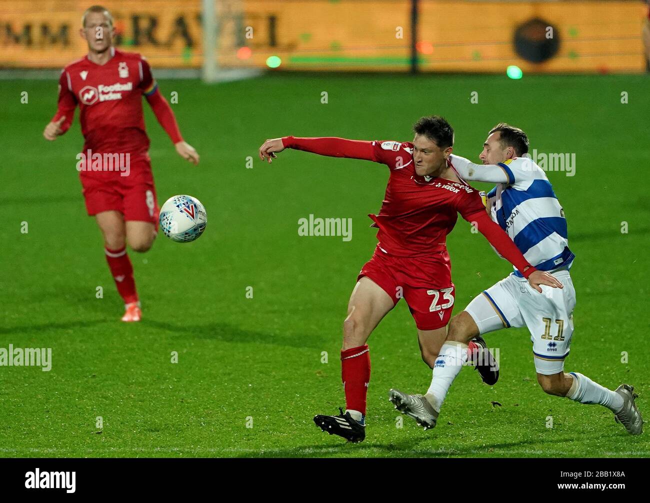 Queens Park Rangers' Josh Scowen (right) makes a challenge on ...