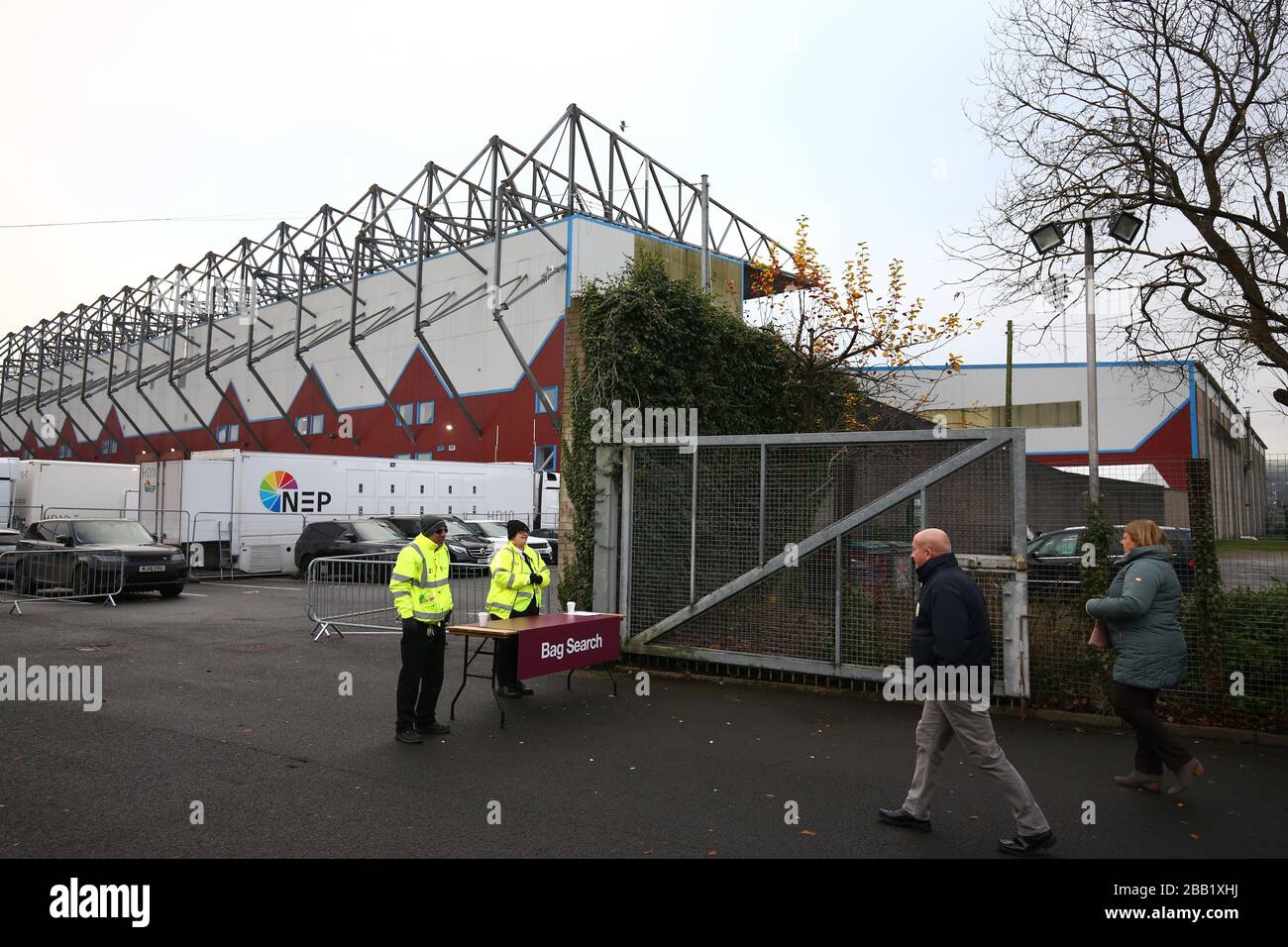 Security search bags outside the ground Stock Photo - Alamy