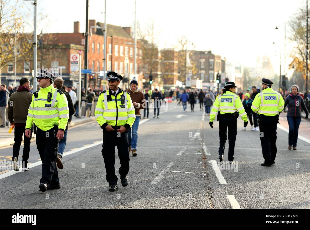 General view of police outside the Tottenham Hotspur Stadium Stock ...