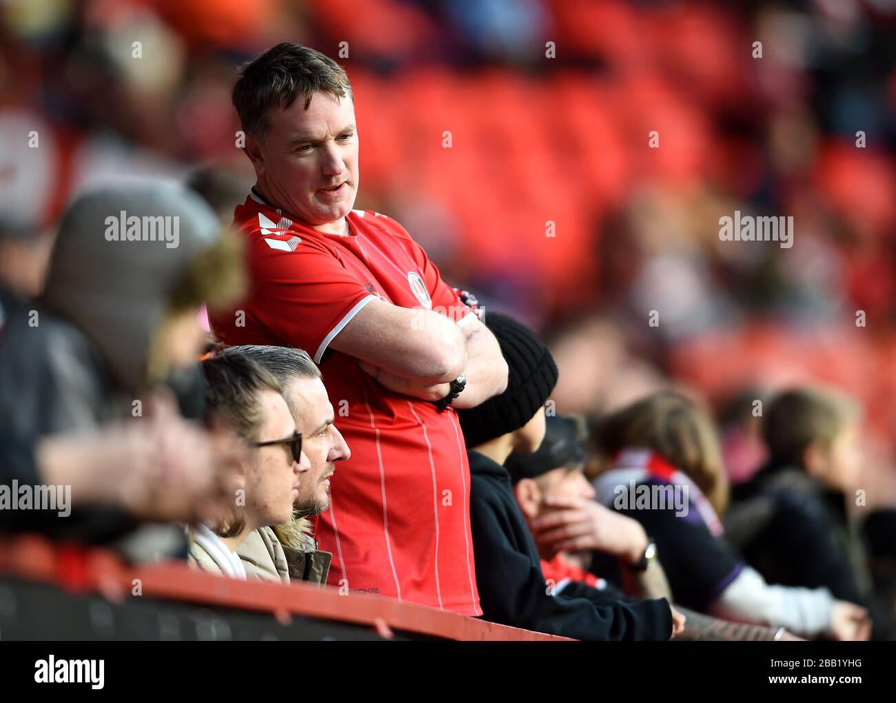 Charlton Athletic fans in the stands during the game Stock Photo - Alamy