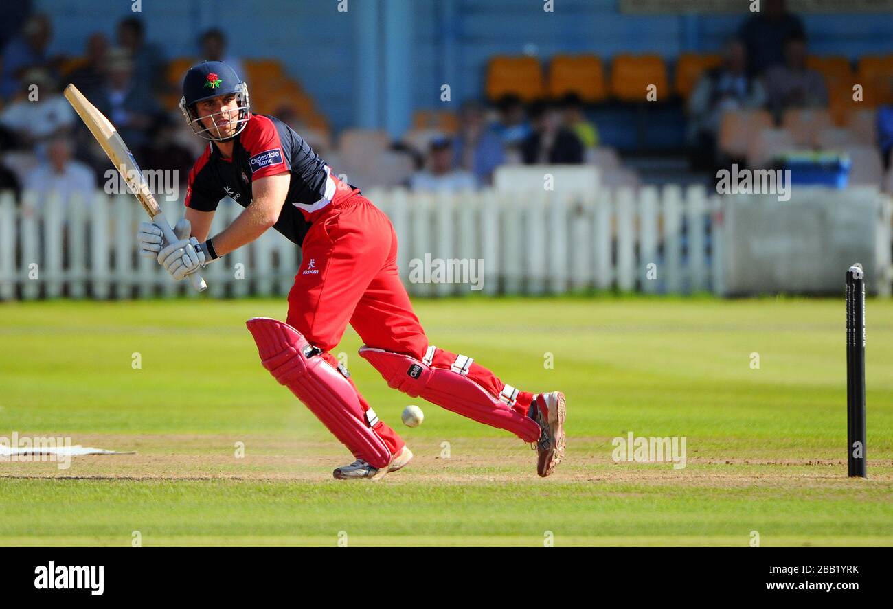 Lancashire's Stephen Parry plays a shot Stock Photo - Alamy