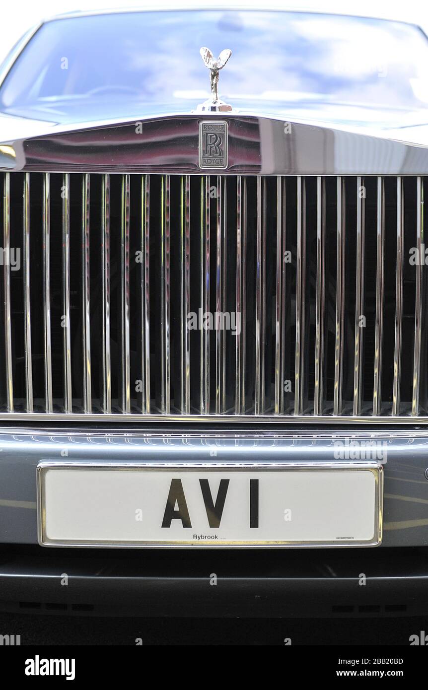 Detail view of car number plate that reads av 1 hi-res stock ...