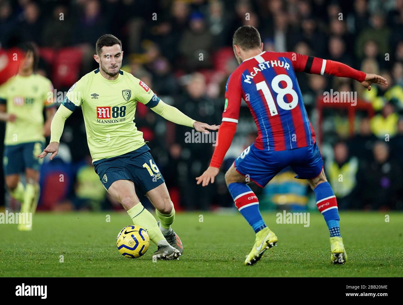 Bournemouth's Lewis Cook (left) and Crystal Palace's James McArthur in ...