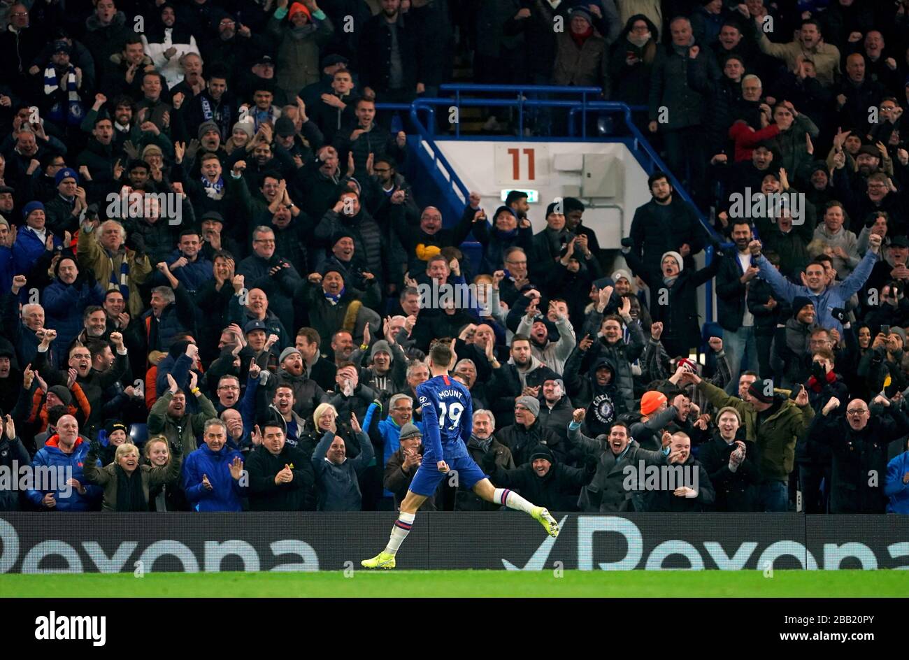 Chelsea's Mason Mount celebrates scoring his side's second goal of the ...
