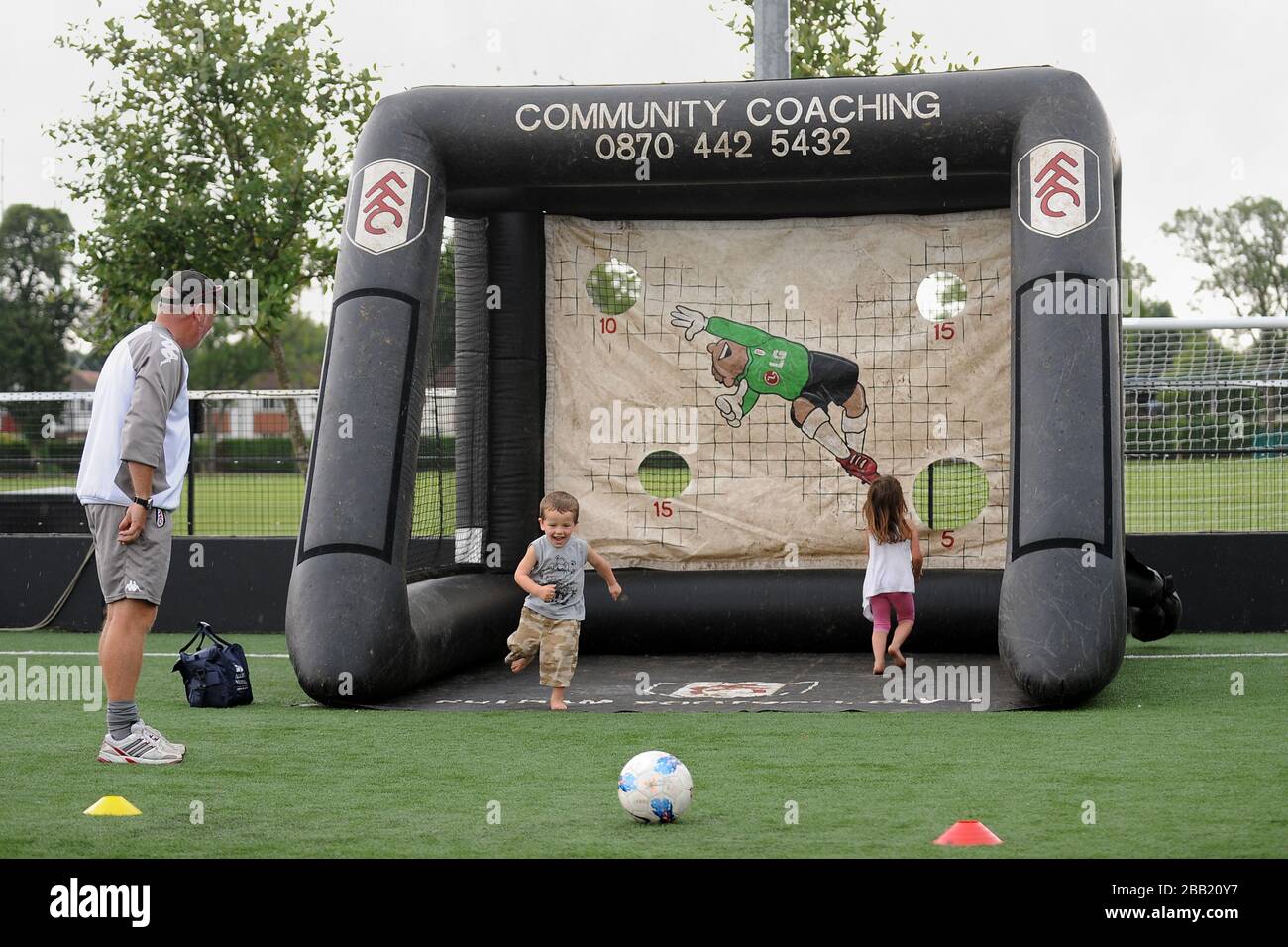 Kids enjoy activities at the Fulham DFC Open Day Stock Photo - Alamy