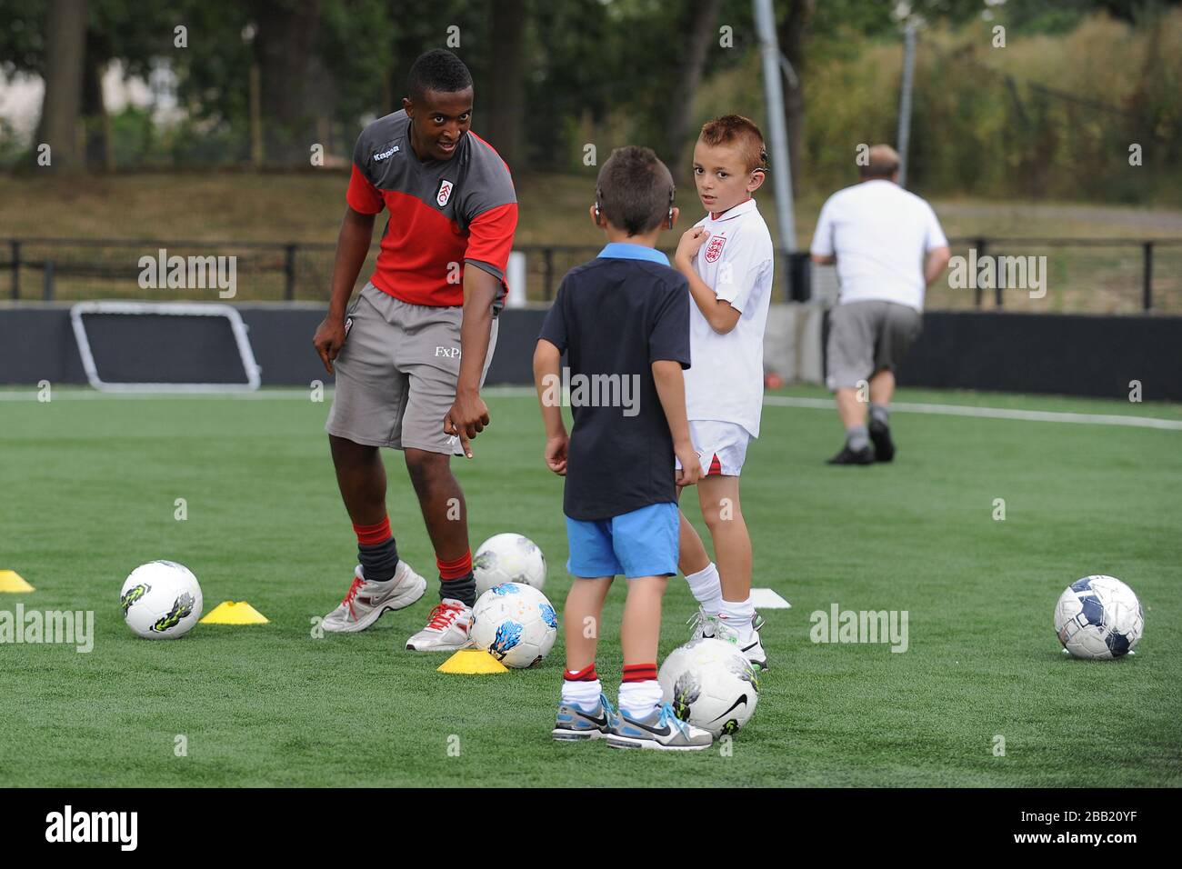 Kids enjoy activities at the Fulham DFC Open Day Stock Photo - Alamy